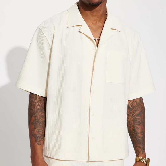 Shirts | Button Down Off White Short Sleeve | Poshmark